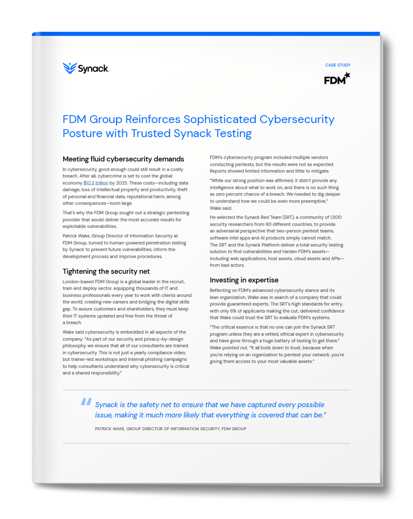 FDM | Synack Case Study FDM | Synack Case Study